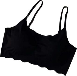 Generic Label Mark Soutien-gorge de sport anti-exposition en soie glac&eacute;e sans soie, doux et agr&eacute;able pour la peau, sensation agr&eacute;able au corps, Noir, XL