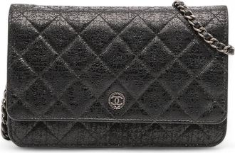 Chanel Hobo Bags - CC Quilted Crinkled Patent Wallet On Chain - Gr. unisize - in Schwarz - für Damen