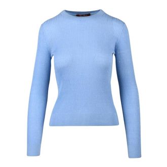 Max Mara Marabu Rundhals-Strickware - - Knitwear - Damen - Blau - L