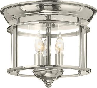 Elstead Lighting Elstead Gentry - Zylindrische 3-Kerzen-Unterputzlaterne - Nickel poliert