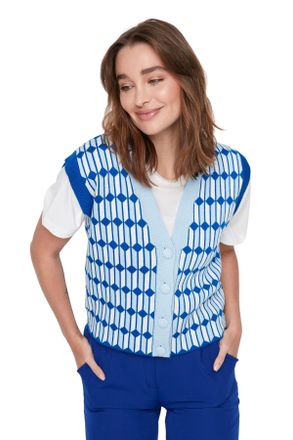 Trendyol Damen Patterned Knitwear Sweater, Light Blue, S EU