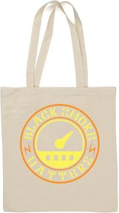 Generic Black Smoke Matters Sac fourre-tout en coton naturel avec logo compteur de vitesse Blanc