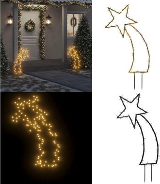 vidaXL Sternschnuppe mit Erdspie&szlig;en und 115 LEDs 89 cm - Weihnachtsdeko - Stern - Beleuchtung - Outdoor - Indoor - Home & Living