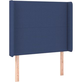vidaXL Led Kopfteil Blau 93x16x118/128 cm Stoff Vidaxl