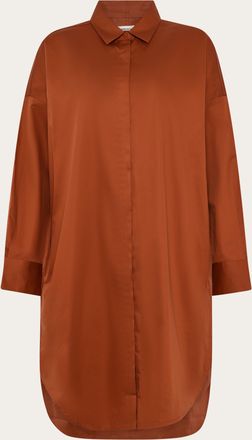 Knowledge Cotton Apparel Damen vegan Hemdkleid Satin Gebrannter Ziegel