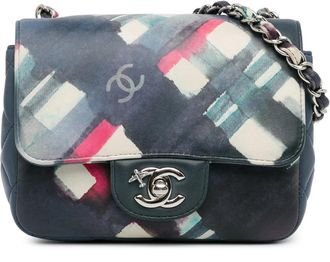 Chanel Hobo Bags - Mini Square Classic Airlines Printed Lambskin Sing - Gr. unisize - in Blau - f&uuml;r Damen