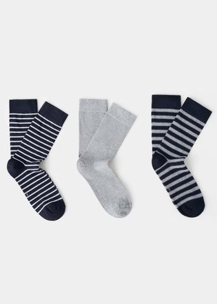 Mango Pack 3 paires de chaussettes combin&eacute;es gris - Homme - 40-42 - MANGO MAN