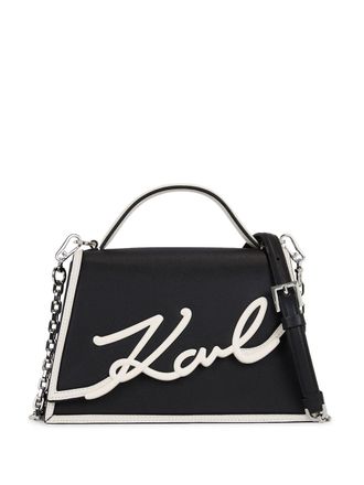 Karl Lagerfeld sac à main Signature en cuir - Noir