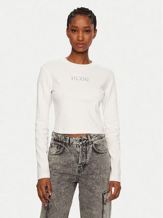 HUGO BOSS Bluse Della 50537288 Wei&szlig; Slim Fit