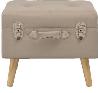 vidaXL Pouf Tabouret de rangement Beige Tissu
