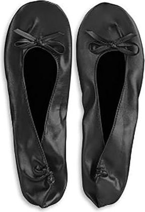 Generic Ensemble de chaussons de voyage pliables et portables pour femme, Noir, X-Large