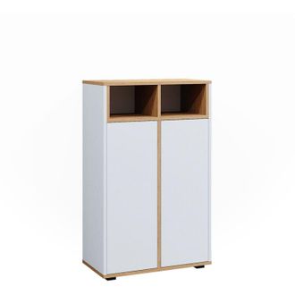 Vicco Meuble de rangement de salle de bain Didi, Blanc/Artisan, 60 x 97 cm avec 2 portes