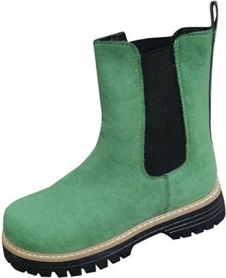 Generic Bottines Chelsea pour femme - Coupe large - Style britannique - Style britannique - Confortable - &Agrave; enfiler - Pour la marche, le bureau et lext&eacute;rieur,