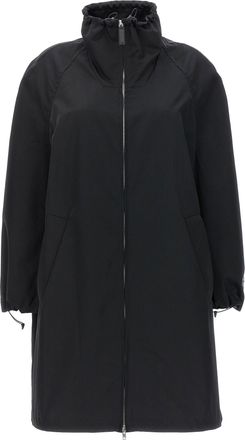 Marni Satin Parka Coat - Black