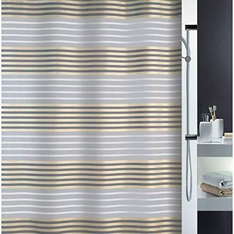 Spirella Kollektion Versilia, Duschvorhang Textil 240 x 180 cm, 100% Polyester, Beige