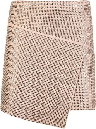 ADĀMO Andrea Adamo Femme, Jupes, Beige, Taille: 40 FR Minijupe asym&eacute;trique