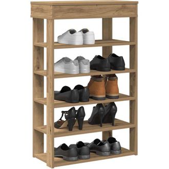 vidaXL vidaXL &Eacute;tag&egrave;re &agrave; chaussures ch&ecirc;ne artisanal bois ding&eacute;nierie