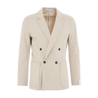 Paolo Pecora Doppelreihiger Blazer mit Logo-Details - - Jackets - Herren - Beige - M