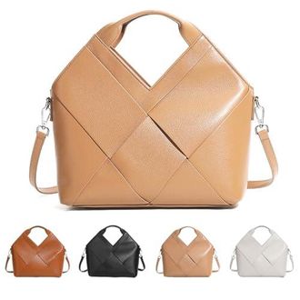 Generic Sacs &agrave; bandouli&egrave;re tiss&eacute;s, sac &agrave; main &agrave; bandouli&egrave;re &eacute;l&eacute;gant, sac fourre-tout en cuir v&eacute;g&eacute;talien, pochette triangulaire tress&eacute;e, cadeau de voyage et de