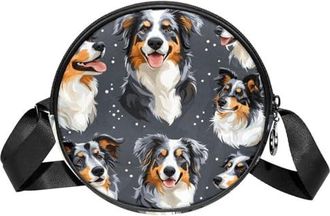 Generic Sac &agrave; bandouli&egrave;re rond pour femme, petit sac &agrave; bandouli&egrave;re avec fermeture &eacute;clair et bretelles r&eacute;glables style d&eacute;contract&eacute; pour femmes et filles