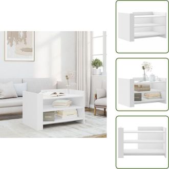 vidaXL The Living Store - Couchtisch Wei&szlig; 80x50x50 cm Holzwerkstoff - Couchtisch - Wohnzimmerstil - Wei&szlig;er Couchtisch - Holzm&ouml;bel - Sideboard