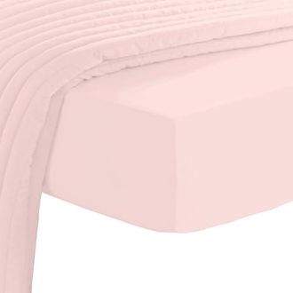 Pizuna Luxueux Drap Housse 160x200 cm Rose Clair, 100% Coton Longue Tige 600 Fils Armure Satin, Drap Housse de Luxe Bonnet 40 cm (Rose Clair Drap-Housse Coto