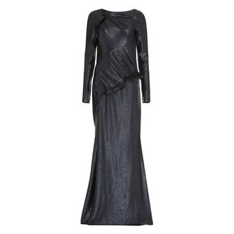 Talbot Runhof Kleid mit drapiertem Ausschnitt und transparenten &Auml;rmeln - - Dresses - Damen - Blau - M