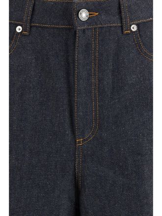 Givenchy Womens Denim Pants Raw Cocoon Dark Blue Cotton Jean