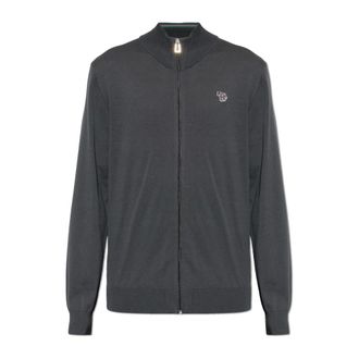 Paul Smith Homme, Pulls, Gris, Taille: 2XL Cardigan avec &eacute;cusson logo