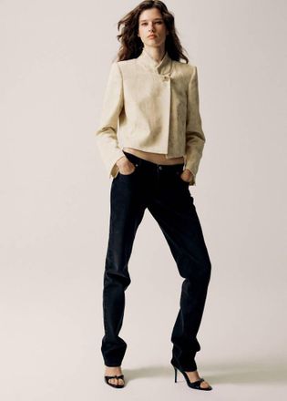 Mango Jean slim taille classique black denim - Femme - 32 - MANGO