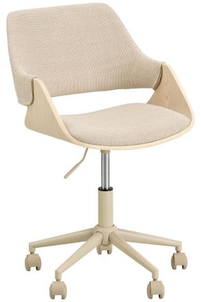 MID.YOU Mid.you Drehstuhl, Natur, Beige, Holz, Metall, Textil, Esche, Pappel, furniert, Sperrholz, Drehkreuz, 51x78x88 cm, Sitzfl&auml;che 360&deg; drehbar, Arbeitszim