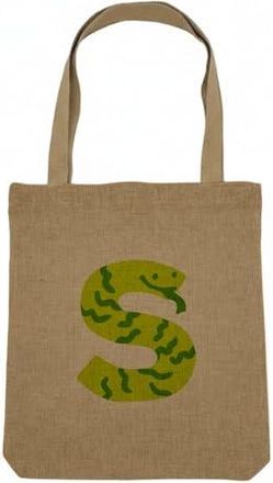 Fabulous Sac Shopping Tote Bag Aspect Lin - S like Snake Letter First Name Animals Drawing Child - Sac de Courses Toile Epaisse 360g Beige Naturel Cabas Port&eacute; 