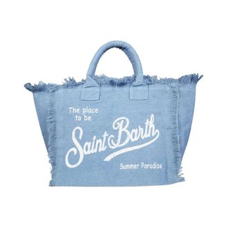MC2 Saint Barth Femme, Sacs, Bleu, Taille: ONE Size Vanity Linen Linen Denim