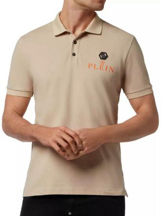 Philipp Plein Poloshirt mit Der Totenkopf-Print und das ikonische Hexagon-Logo