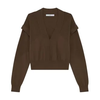 Iro Gestrickter V-Ausschnitt Pullover - - Knitwear - Damen - Braun - S