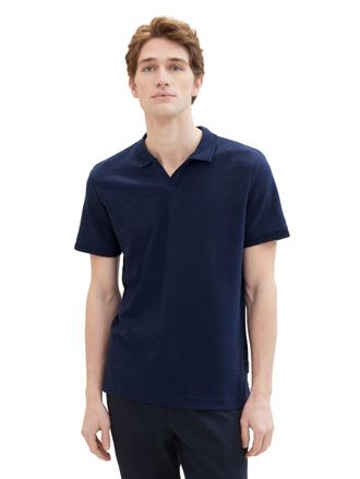 Tom Tailor Herren Resort Basic Poloshirt mit Struktur, 10668 - Sky Captain Blue, XL