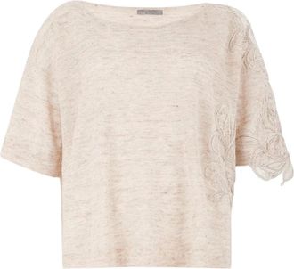 D.exterior Femme, Pulls, Blanc, Taille: 40 FR Maille ras du cou