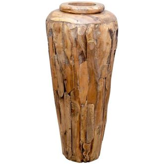 vidaXL Deko-Vase 40 x 80 cm Massivholz Teak vidaXL