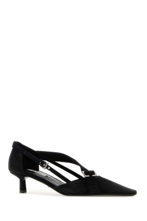 Prada Womens Black Canvas Pumps Nero Scarpe Con Tacco High Heel Shoes