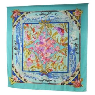 Herm&egrave;s Pre-owned Vintage Kaschmirschal - - Pre-owned - Damen - Blau - ONE SIZE