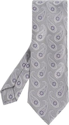 Etro Homme, Accessoires, Gris, Taille: ONE Size Cravate en Jacquard de Soie avec Motif Paisley