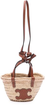 Celine Hobo Bags - Nano Raffia Cuir Triomphe Classic Panier Tote - Gr. unisize - in Braun - für Damen