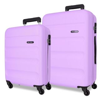 Roll Road Flex Kofferset Ocker 55/65 cm starres ABS Seitenkombinationsschloss 92L 5,7 kg 4 Rollen, Beere, Koffer-Set