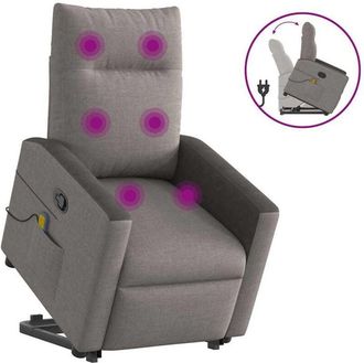 vidaXL Massagesessel mit Aufstehhilfe Taupe Stoff - Vidaxl