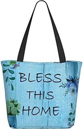 AOOEDM Blessing Quotes Bless This Home Ladies Shopping Bag 13x11x7in.Le cadeau parfait pour la Saint-Valentin.Cest de la Saint-Valentin pour maman, fille, &eacute;p