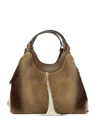 Gianni Chiarini Dua Schultertasche aus Leder mit Haar-on-Hide - Braun