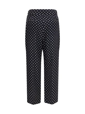 Valentino Womens Polka-Dot Cr&ecirc;pe De Chine Pants Nero-Betulla Silk Nero/betulla Trousers