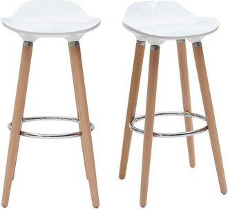 Miliboo Tabourets de bar scandinaves blancs (lot de 2) GILDA
