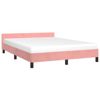 vidaXL Cadre de lit et t&ecirc;te de lit sans matelas rose 140x190cm velours Vidaxl