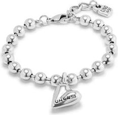 Uno De 50 UNOde50 Bracelet plaqué argent avec boules et charme en forme de coeur